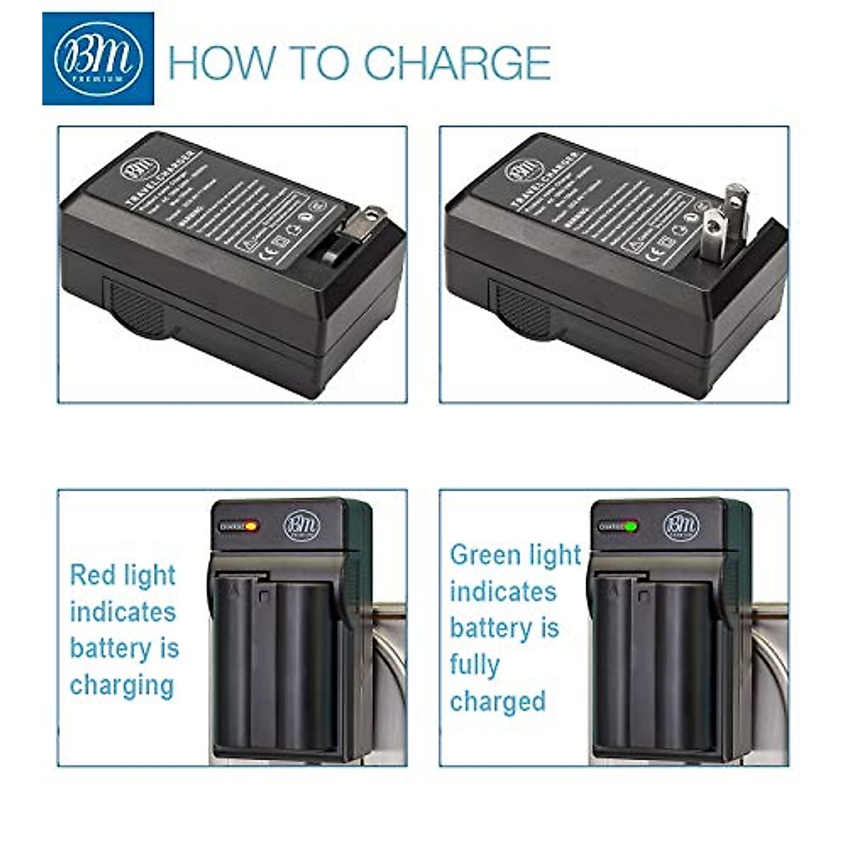 BM Premium EN-EL15B Battery and Battery Charger for Nikon Z6, Z7, D780, D850, D7500, 1 V1, D500, D600, D610, D750, D800, D800E, D810, D810A, D7000, D7100, D7200 Digital Cameras