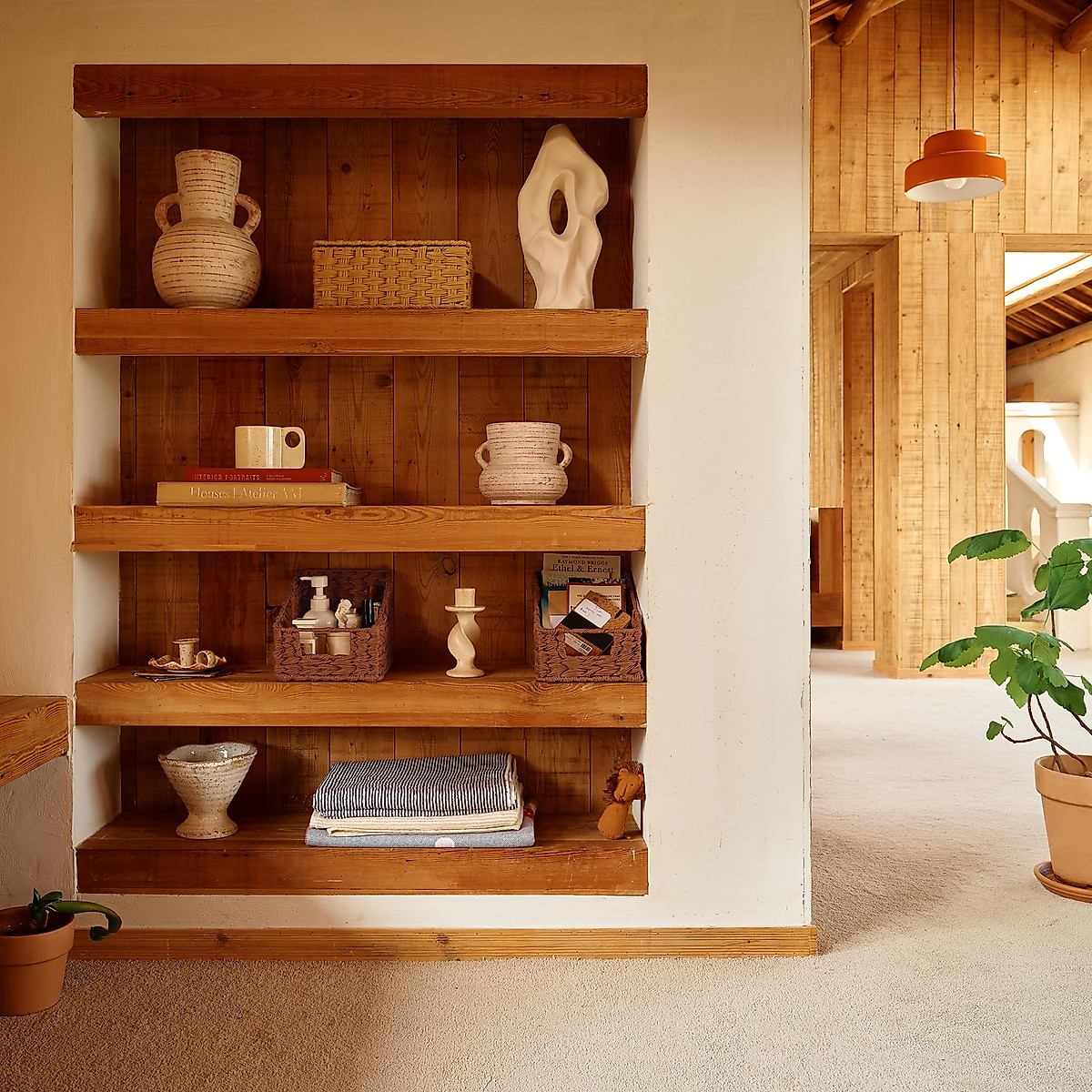 GRANNY SAYS Wicker Storage Baskets, Waterproof Wicker Basket with Handles, Trapezoid Woven Storage Bins for Organizing, Decorative Wicker Basket, Brown, 2-Pack