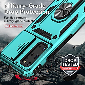 for Samsung Galaxy S20 Plus Case with Camera Lens Cover HD Screen Protector, Military-Grade Drop Tested Magnetic Ring Holder Kickstand Protective Phone Case for Samsung Galaxy S20+ Plus 5G (Mint)