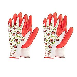 FUNJOBS Gardening Gloves for Women, 2 Pairs per pack, Rubber dipped, Medium, Australian Company