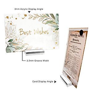 OurWarm 20 Pack Acrylic Sign Holders with Slot, Clear Acrylic Stands for Display, 3*5 cm Place Card Holders Perfect for Wedding, Table Number, Exhibition, Office, Restaurant, Business