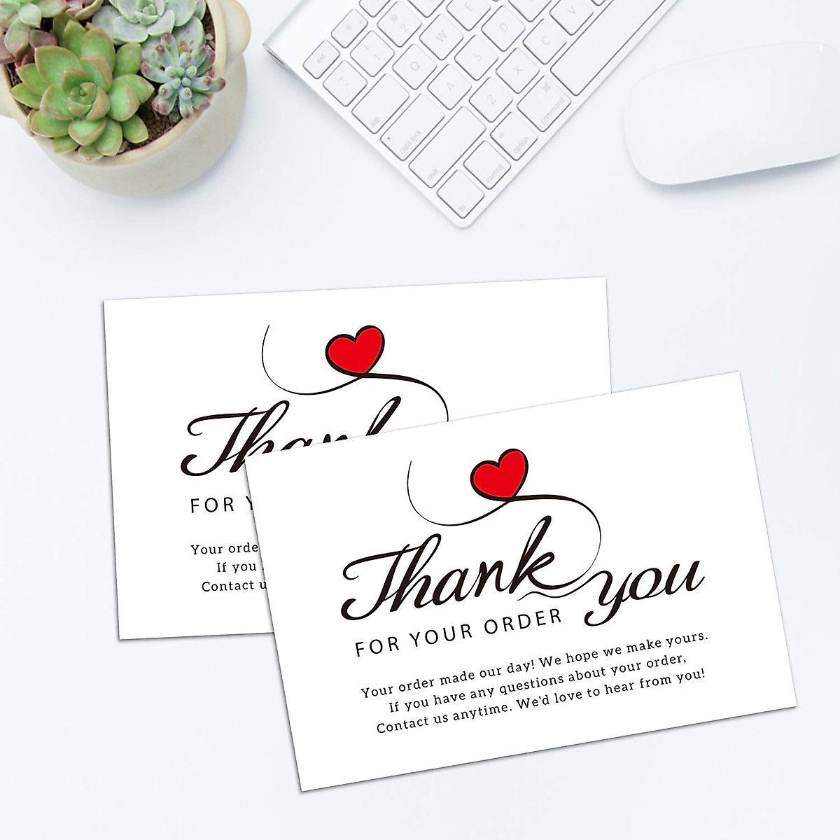 50 PCS Thank You for Your Order Cards - Customer Thank You Cards-Postcards Purchase Inserts to Support Small Business, Package Insert 4X6 Inches.