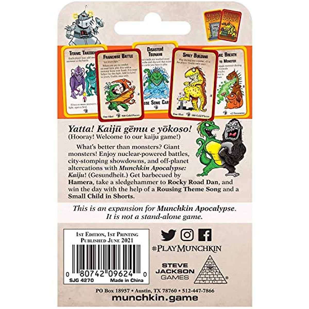 Steve Jackson Games Munchkin: Munchkin Apocalypse - Kaiju Orange