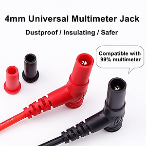 Banana to Test Hook Leads,Multimeter Leads 500V/5A,2PCS 4mm Test Tweezer for Multi Meter Digital Electrical Testing