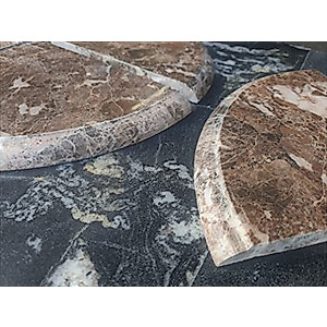 Premium Marble Corner Shelf - 8" Shower Soap Dish - Natural Stone Bathroom Caddy - Bath Wall Shampoo Holder (Emperador Dark OG)