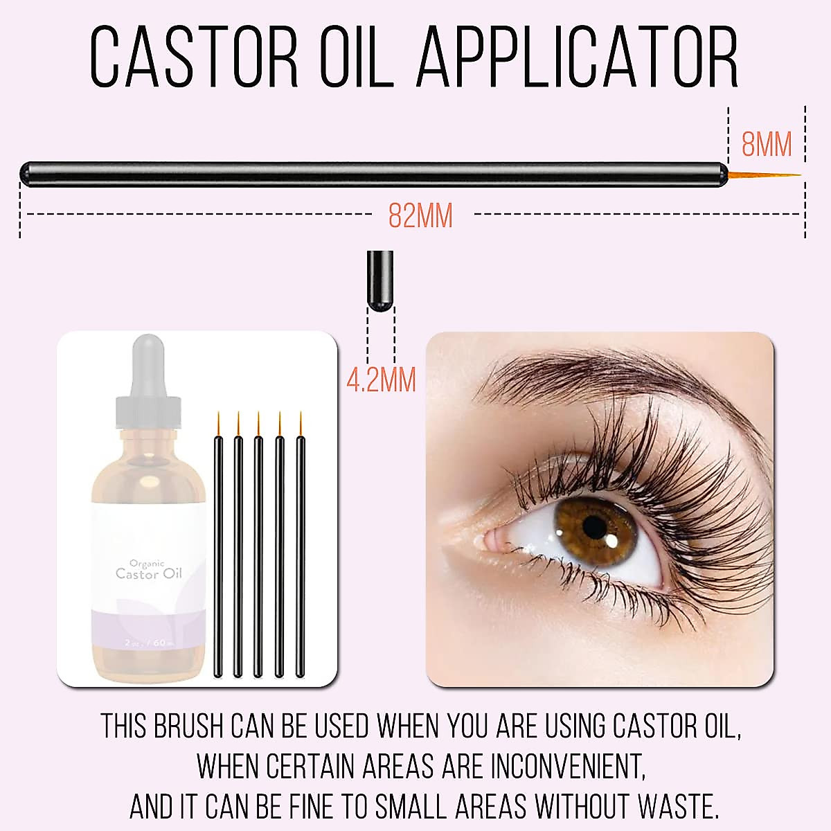 KINGMAS 100 Pack Eyeliner Brush, Disposable Ultra-fine Point Eyeliner Applicator Cosmetic Eye Wands Eye Liner Makeup Tool