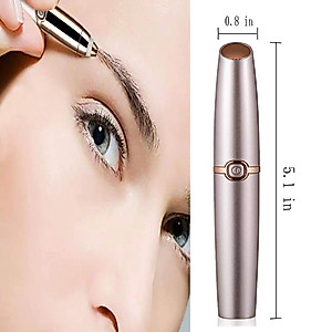 Rechargeable Eyebrow Hair Removal for Women, Painless Electric Eyebrow Trimmer Epilator, Ladies Eyebrow Razor Shaver for Eyebrow Hair Remover with LED Light (Rose Gold)