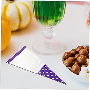 COHEALI 300 pcs Triangle Candy Bag plastic cello bag Clear Cone Shaped Treat Bag Plastic Party Gift pouch Cellophane clear sweet bag clear gift bags for favors candy bags props dots