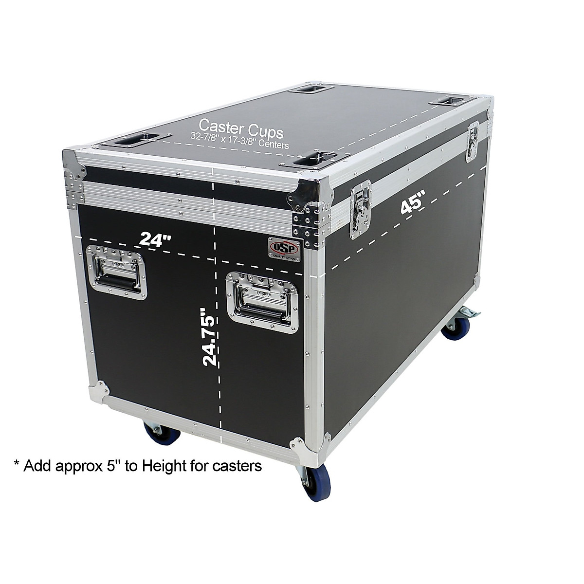 OSP Cases | ATA Road Case | Utility Truck Pack Transport Case | 45" Rubber-Lined Cable Trunk | Heavy-Duty Casters | TP4524-30