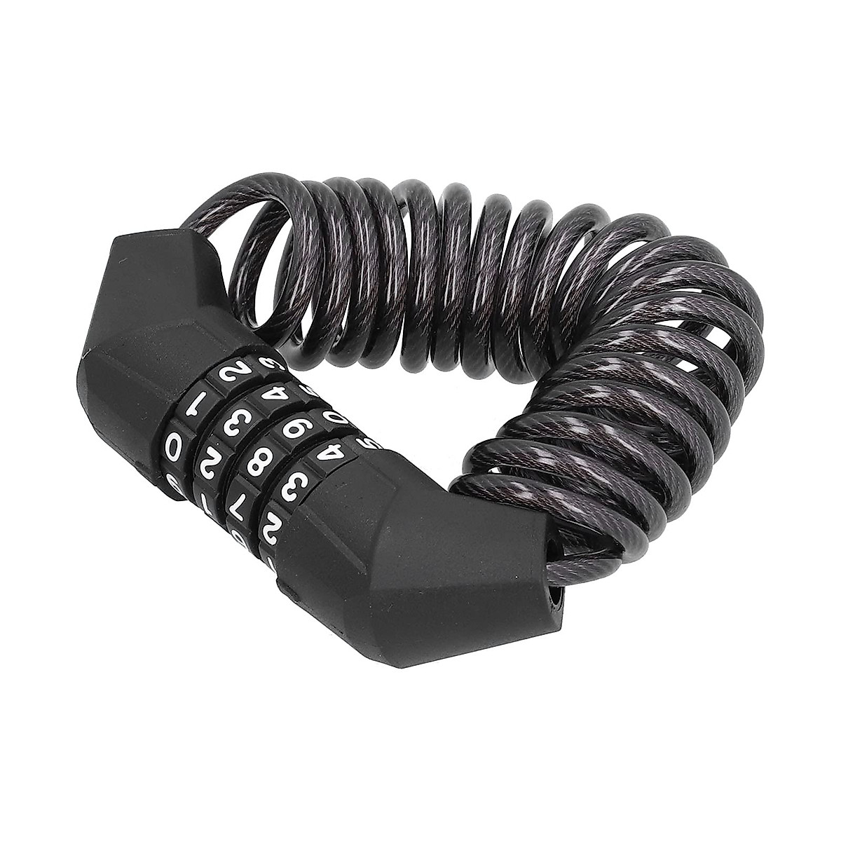 Rankomu Helmet Bike Lock Cable, Mini Cable Locks with Combination, 4 Digit Password Resettable Portable Anti‑Theft Replacement for Bike Motorcycle