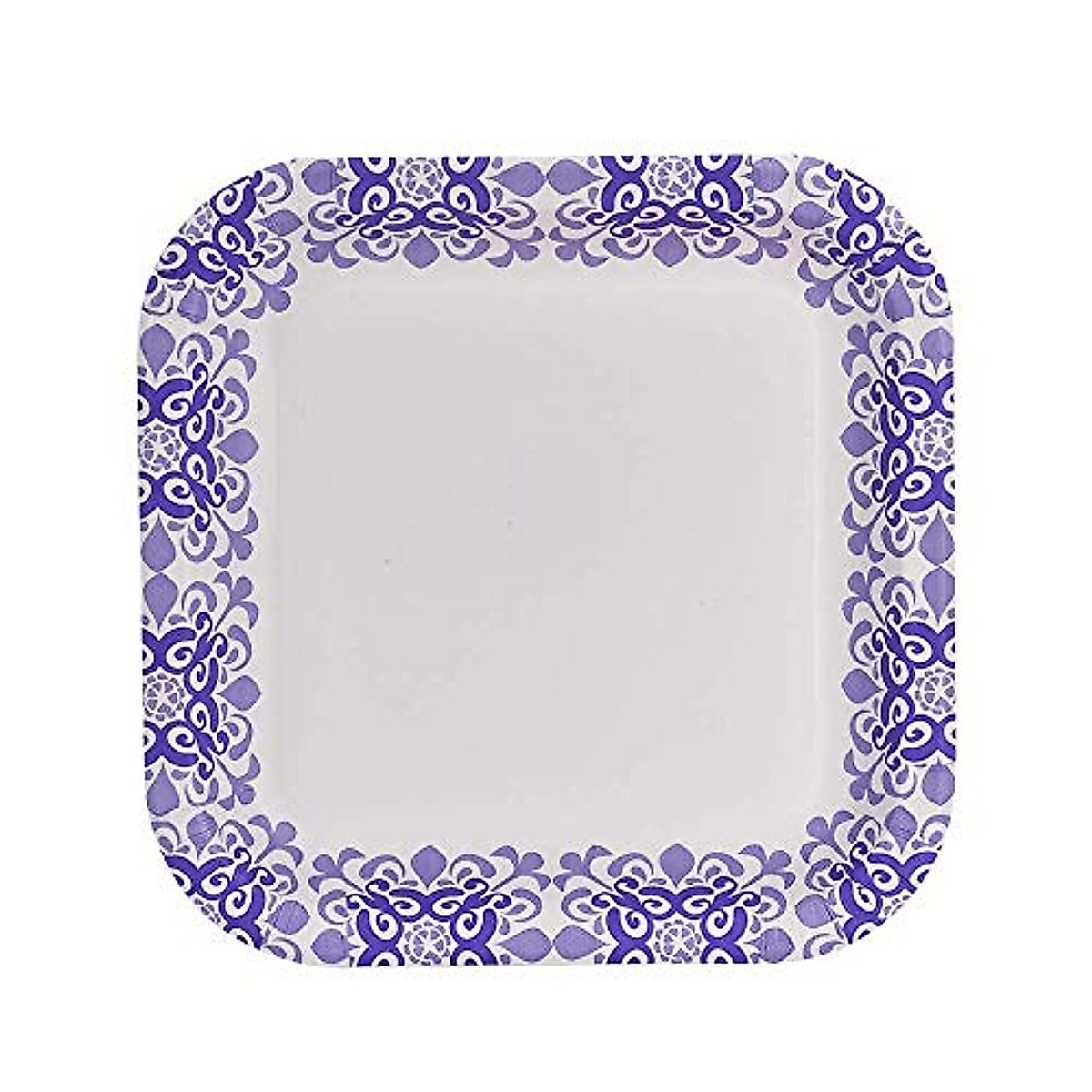 Glad Square Disposable Paper Plates for All Occasions | Soak Proof, Cut Proof, Microwaveable Heavy Duty Disposable Plates | 8.5" Diameter, 50 Count Bulk Paper Plates