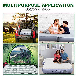 Sokeface SUV Air Mattress Camping Bed with Wireless Air Pump(2024 Newest Upgraded), 10inch Air Mattress for Jeep Wrangler JK JKU JL JLU Unlimited 4 Door Ford Bronco Subaru Forester and Fits Most SUVs