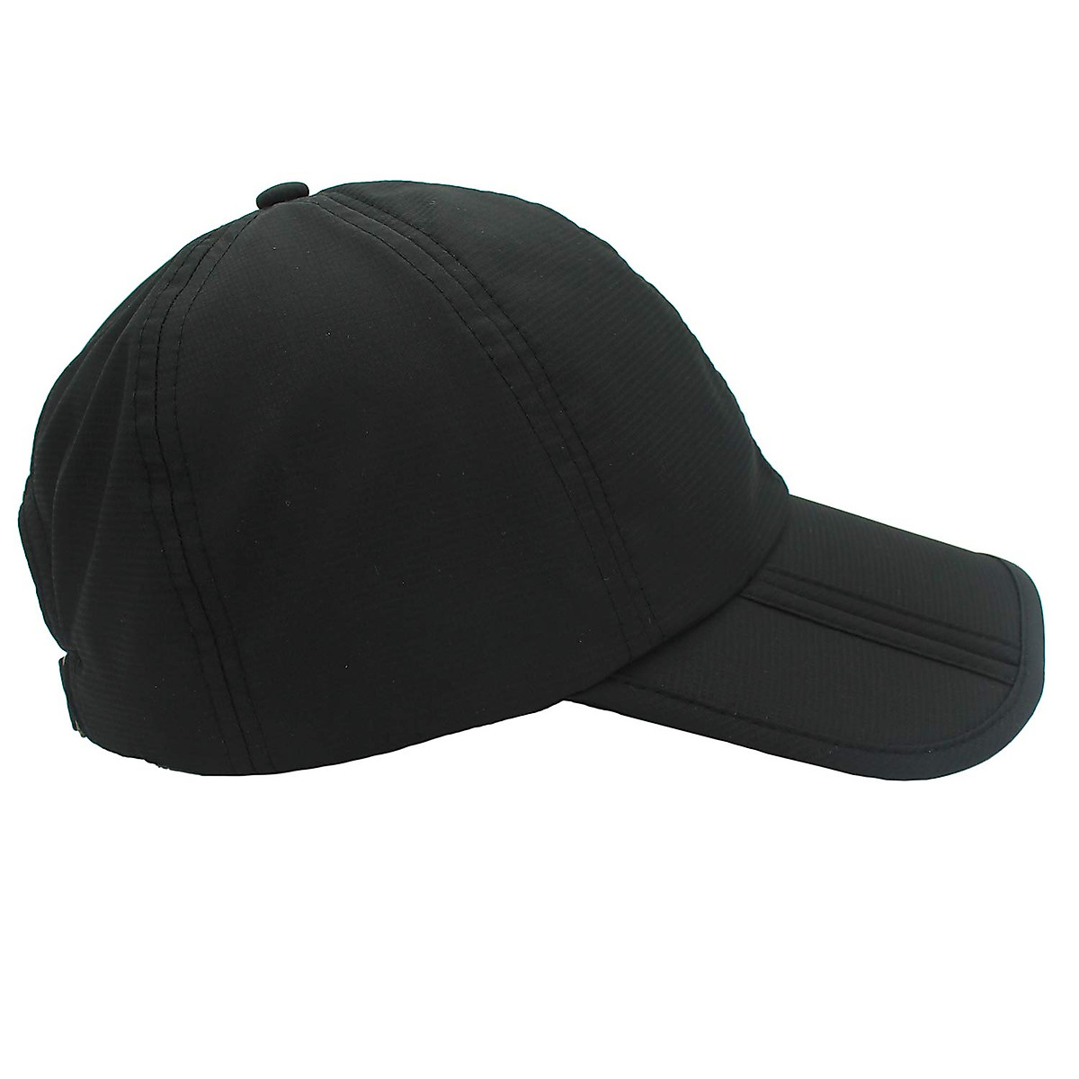 Waterproof Quick-Drying Baseball Cap Foldable Sun Hat Unisex Man Woman Outdoor Sport Camping Tennis Golf Caps Hats (Black)