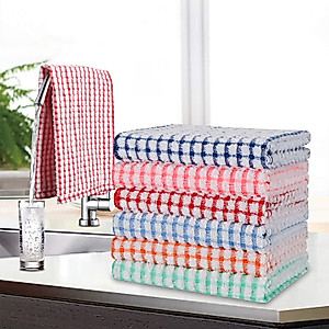 Gentlife 6-Pack Kitchen Dish Towels, 16 Inch x 25 Inch Bulk Absorbent Cotton Kitchen Towels Super Soft Dish Cloths, Dish Towels for Drying Dishes Bright Colorful Tea Towels Kitchen Hand Towels