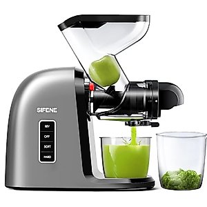 SiFENE Cold Press Juicer Machine, Wide Feed Chute, High Yield, Better Flavor, Easy to Clean Juice Extractor Maker for Whole Fruit & Vegetable, BPA-Free Celery Juicer with Quiet DC Motor