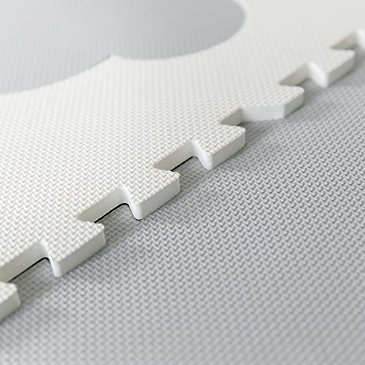 Baby Play Mat Tiles - 61" x 61" Extra Large, Non Toxic Foam Baby Floor Mat - Grey & White Interlocking Playroom & Nursery Playmat - Safe & Protective for Infants & Toddlers (Grey)
