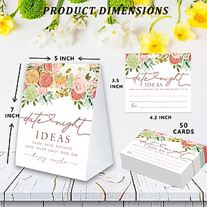 Citrus Bridal Shower Games Date Night Sign, 1 Date Night Sign and 50 Date Night Cards, Bridal Shower Decorations, Wedding Shower Game-DNYH12
