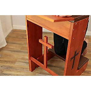Guangshuohui Prayer Bench Stool,Prayer's Kneeler Pads Wooden Church Prayer Bench Stool Table Chair Padded Kneeler Shelf Folding, Prayer Bench for Kneeling at Home (20" x25'x32'H (50x65x80cm H))