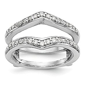 Solid 14K White Gold Engagement Wedding Ring Diamond Guard Size 5 (.47 cttw.)