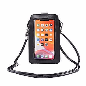 Cellphone Touch Screen Purse for Women, Crossbody Shoulder Pouch for iPhone 14 13 12 11 Pro Max iPhone XR XS Max 8 7 Plus Google Pixel 7 6 Pro 5a 5 4a 5G 4 XL 3a XL OnePlus 11 (Black)