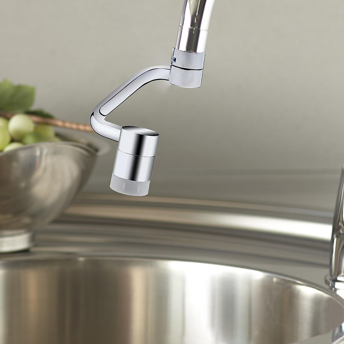 DOITOOL 1080° Swivel Faucet Extender for Bathroom Sink, 2 Water Outlet Modes 1080° Rotatable Faucet Aerator 360° Swivel Faucet Attachment Kitchen Bathroom Faucet Extender Rotating Tap Aerator