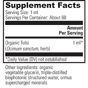 Global Healing Organic Tulsi (Holy Basil Leaf Extract) Vegan Liquid Supplement Drops (Organic basil) - Bioavailable Herb for Normal Stress Response, Natural Energy & Immune Support - 2 Fl Oz Tincture