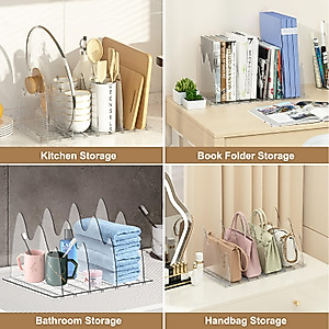 Purse Organizer for Closet, 8pcs Adjustable Clear Handbag Storage Organizer, Shelf Dividers for Closet Organization, Small Bookshelf Separator Bag Dividers for Bedroom, House, Office, Cabinet