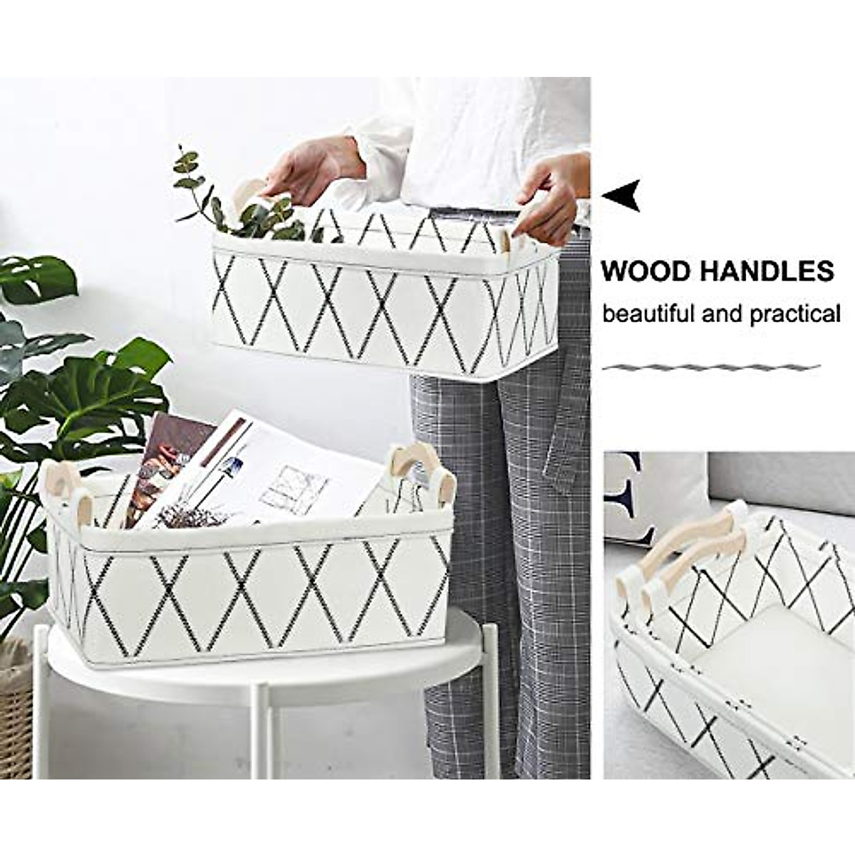 Oubra Dog Toy Bin Small Storage Baskets for Shelf Storage Organizer for Bathroom Bedroom Living Room Toilet Closet Cute Baskets Home Decor