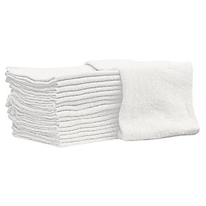 Nabob Wipers Auto Mechanic Shop Towels 25 Pack Shop Rags 100% Cotton Size 14"x14" Commercial Grade (25 Pack, White)