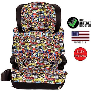 KidsEmbrace High-Back Booster Car Seat, DC Comics Chibi Justice League
