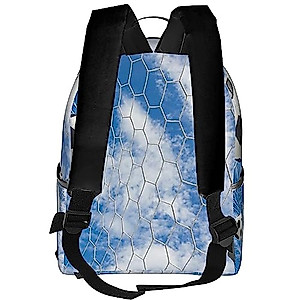 BAFAFA Football Blue-sky Printed Travel Backpack Business Work Bag Computer Bag Outdoor Sports Rucksack