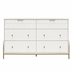 CosmoLiving by Cosmopolitan Anastasia Dresser, 6 Drawer, White
