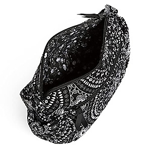 Vera Bradley Women's Cotton on the Go Crossbody Purse, Black Bandana Medallion, One Size