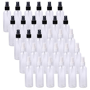 Bekith 30 Pack 3.3oz/100ml Spray Bottles with Fine Mist Sprayer & Pump Spray Cap, Refillable & Reusable Clear Empty Plastic Bottles for Essential Oils, Travel, Perfumes