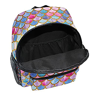 MNSRUU Kids' Backpack Rainbow Mermaid Scales Toddler Backpack Preschool Nursery Backpack for Boys Girls