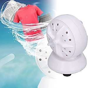 Ultrasonic Washing Machine, Double Power Version, 2023 Upgraded Portable Twin Turbo Washer, Portable Washing Machine with USB and Speed Control for Travel Business Trip or College, White - AB