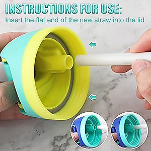 6PCS Replacement Straws for Owala Water Bottle 24 oz 32 oz, Reusable Plastic Straws with Cleaning Brush for Owala Cup 24oz 32oz Travel Tumbler Accessories Parts Straws for Sports Bottle(White)