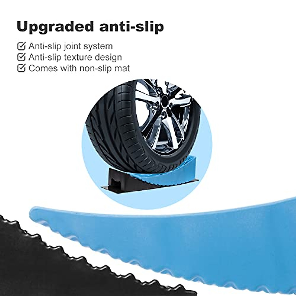 aushucu Camper Leveler 2 Pack Non-Slip Design Ramps Kit for rv Accessories Travel Trailer rv Leveling Blocks(Blue)