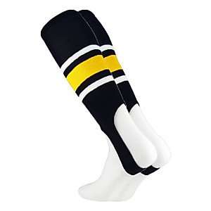 MadSportsStuff Baseball Stirrups Pattern E (Black/Gold/White, Medium)