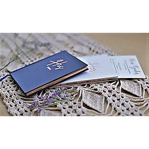 Wedding Vow Books His and Hers- Vow Books, Set with Wedding Cards for Parents, Vow Books for Wedding, Hardcover Rose Gold Foil & Gilded Edges, 13.97 X10.16 CM 40 Pages, 2 pcs Navy Blue White