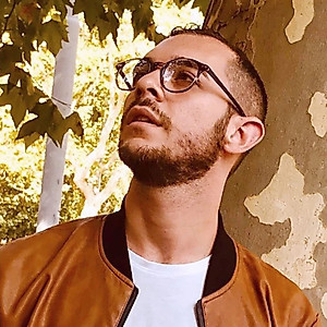 EYLRIM Round Blue Light Glasses Thick Circle Frame Clear Lens Non Prescription Eyewear(01 Black)