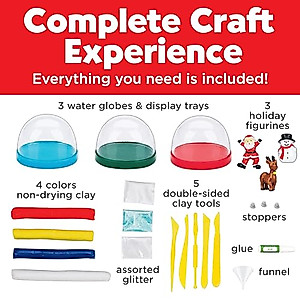 Creativity for Kids Make Your Own Holiday Snow Globes - Holiday Crafts for Kids, Create 3 DIY Snow Globes, Christmas Activities for Kids Ages 6-8+