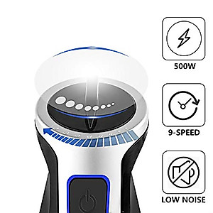 CHEW FUN Multipurpose Immersion Hand Blender Poweful 500 Watt,9-Speed,High Power Low Noise,3-in-1 includes Detachable Chopper,Egg Whisk,Milk Frother