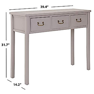 SAFAVIEH Home Collection Cindy Farmhouse Quartz Grey 3-Drawer Console Table