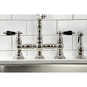 Kingston Brass KS3276PKLBS Duchess Bridge Kitchen Faucet, Polished Nickel