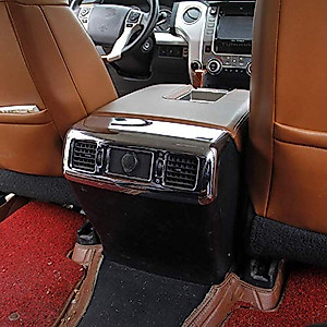 Chrome Inner Rear Central Armrest AC Vent Cover Trim for Toyota Tundra 2014 2015 2016 2017 2018 2019 2020 2021