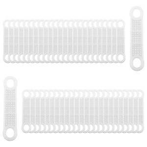 Clothing Hanger Grips DGZZI 50PCS 10.5x2cm Clear Non-Slip Rubber Clothes Hanger Strips with Two Holesfor Wood and Plastic Hangers