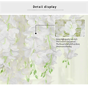Nisorpa 24 Pack Wisteria Artificial Hanging Flowers, 3.75 Feet Long Wisteria Vines Fake Flowers Garland for Outdoor Home Garden Ceremony Wedding Decor