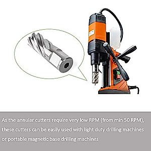 Muzerdo 13pcs 3/4 Inch Weldon Shank 1" Cutting Depth and Cutting Diameter for Magnetic Drill Press HSS Standard Kit Two Flat with 2 Pilot Pins