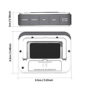 VPAL Digital Kitchen Timer 12/24 Hours Alarm Clock with Magnetic Back and Retractable Stand, Large LCD Display